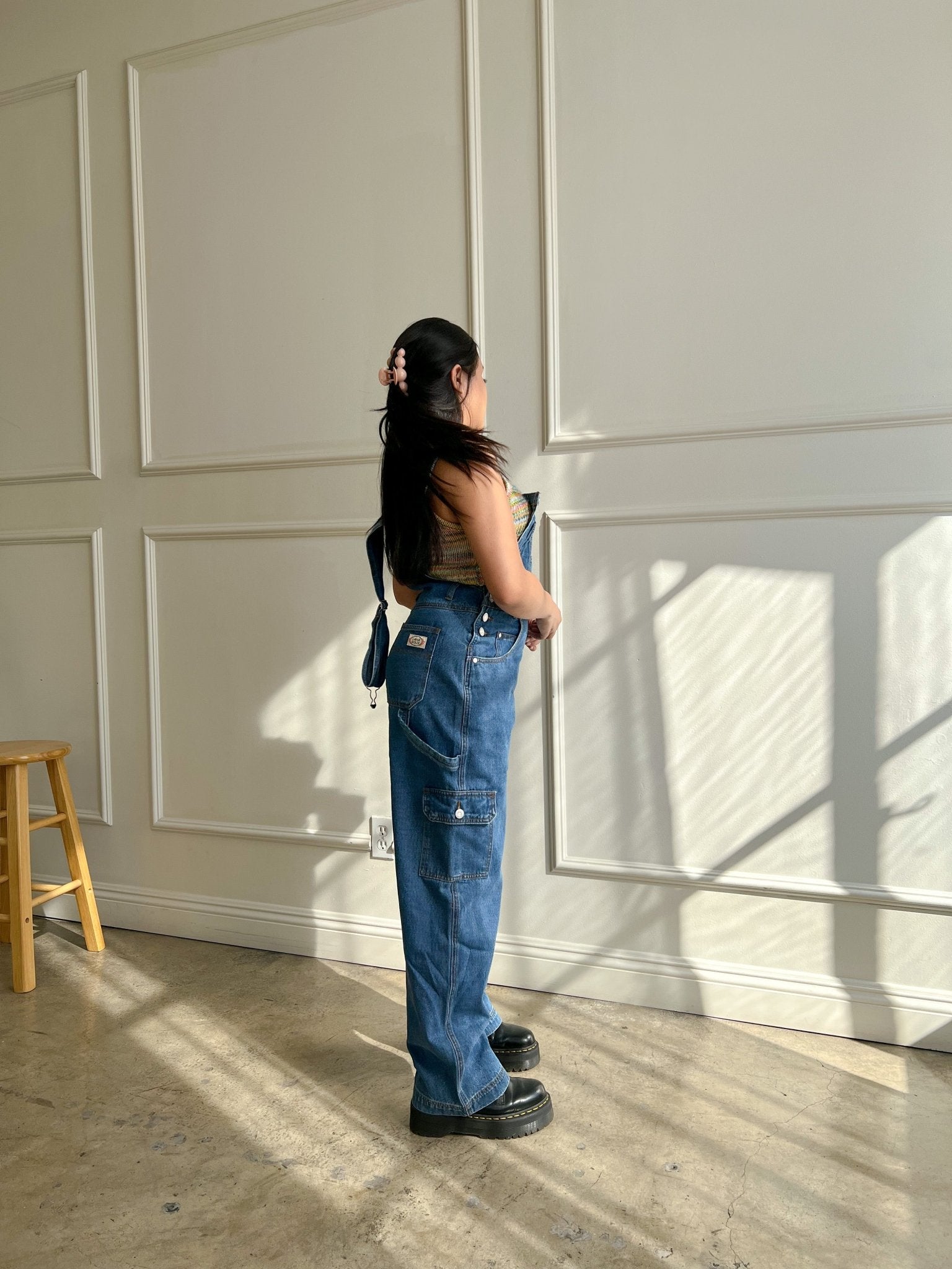 RESTOCKED : Jeanie Denim Cargo Overalls – Marmol Boutique